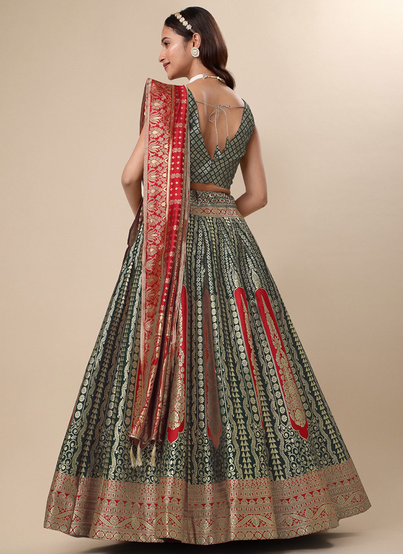 Buy Splendid Jacquard Brocade Silk A Line Lehenga Party Wear Online at ...