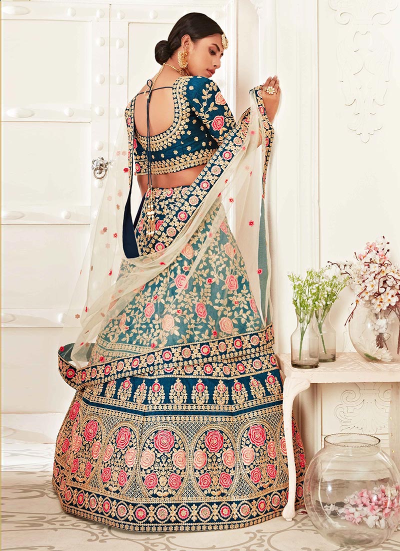 Latest Blue Lehenga Choli Designs For Women Online -Cbazaar