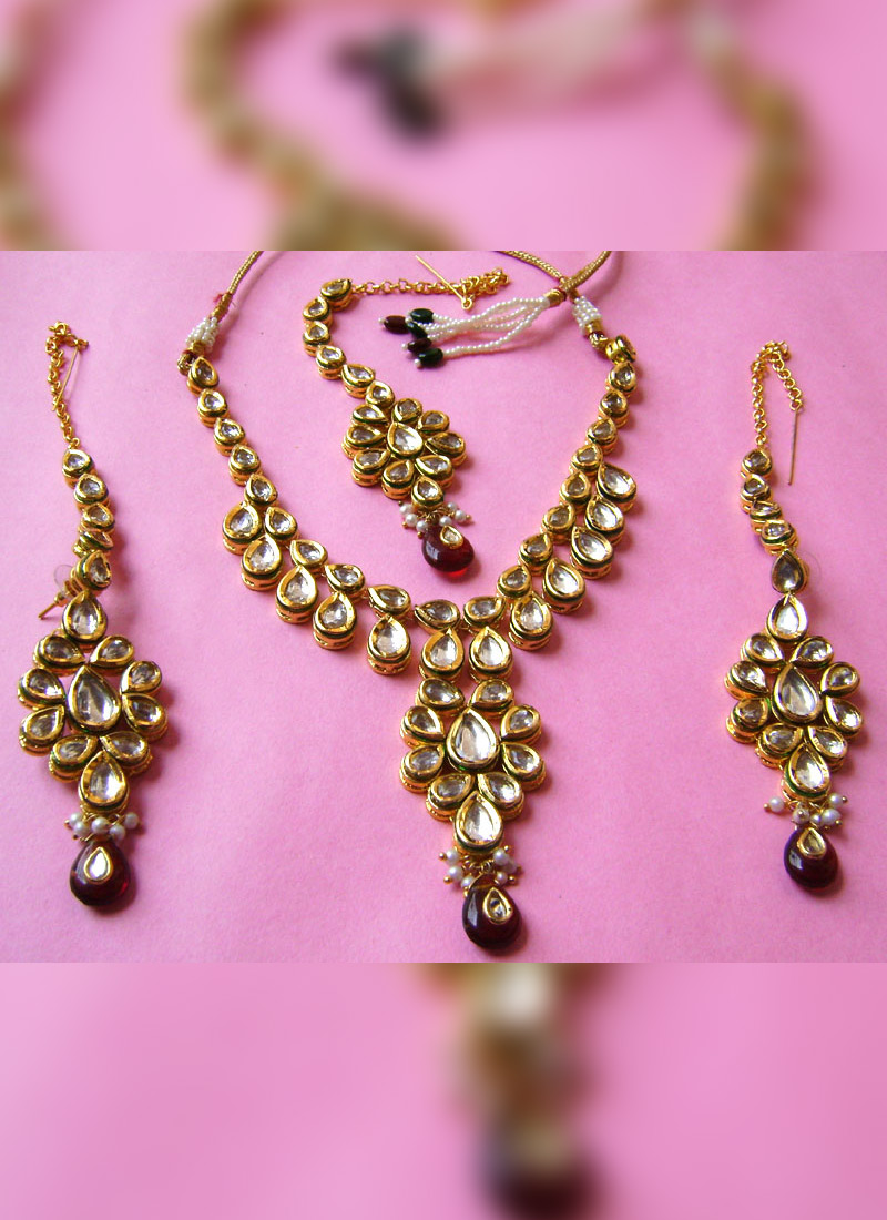 Shop Tri Colour Necklace set Wedding Wear Online at Best Price | Cbazaar