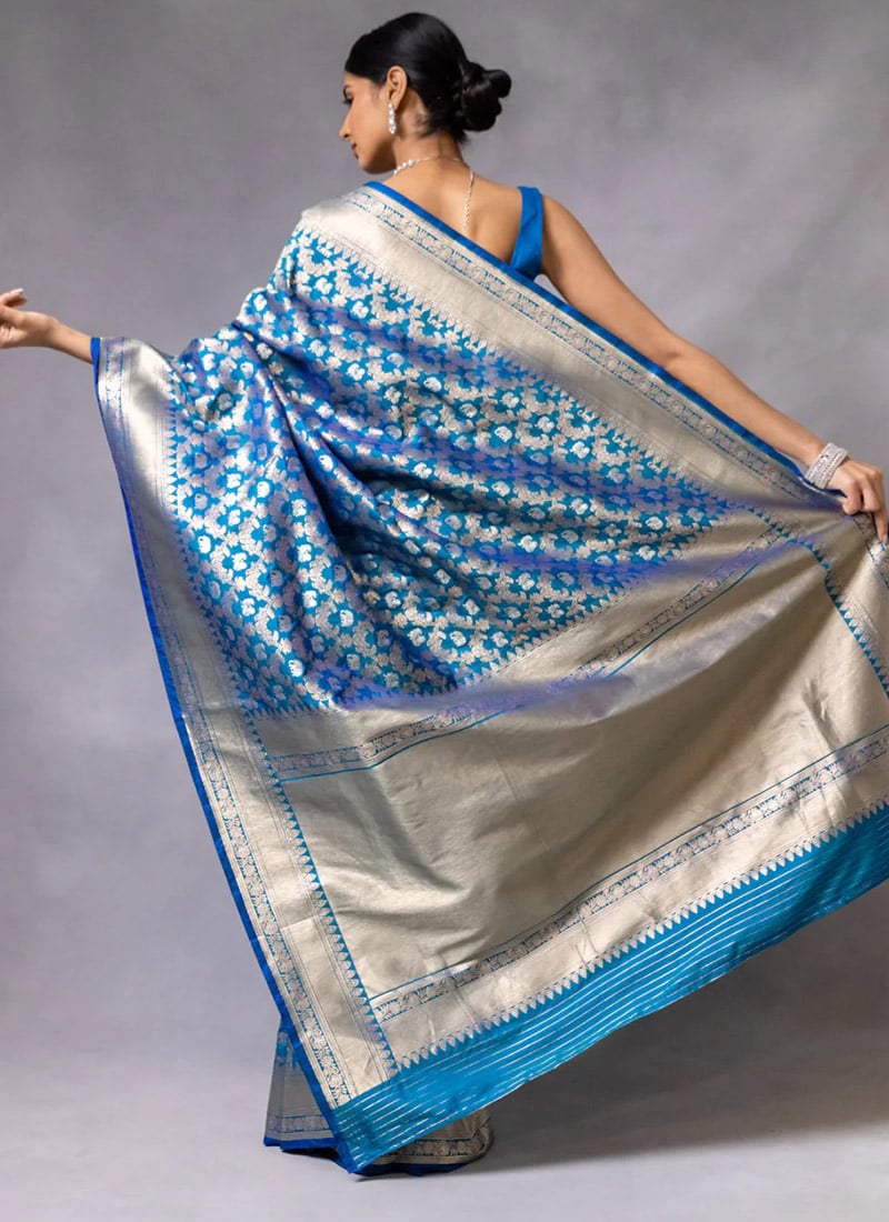Buy Latest Blue Sarees Online Shopping At Cbazaar