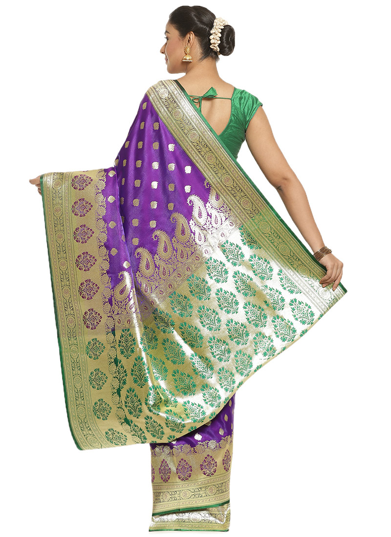 Violet Sarees: Buy Latest Designer Violet Sarees Collection