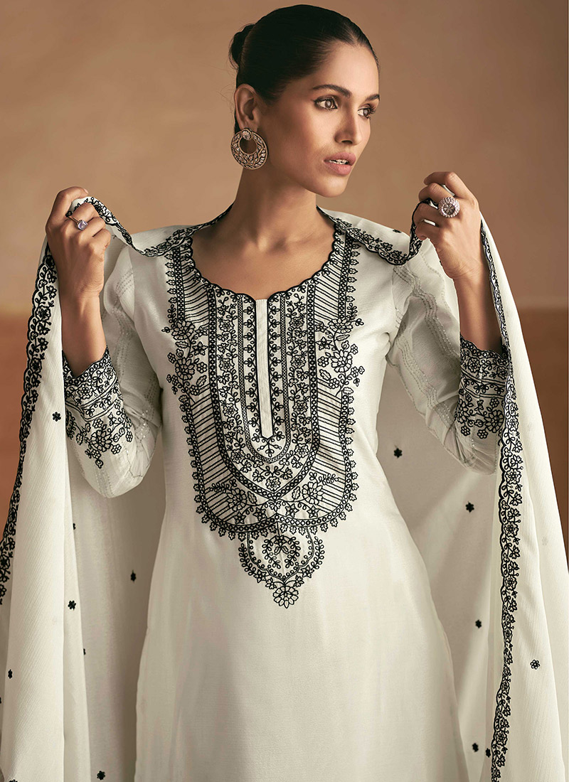 Shop Latest White Salwar Kameez Designs Online At Cbazaar