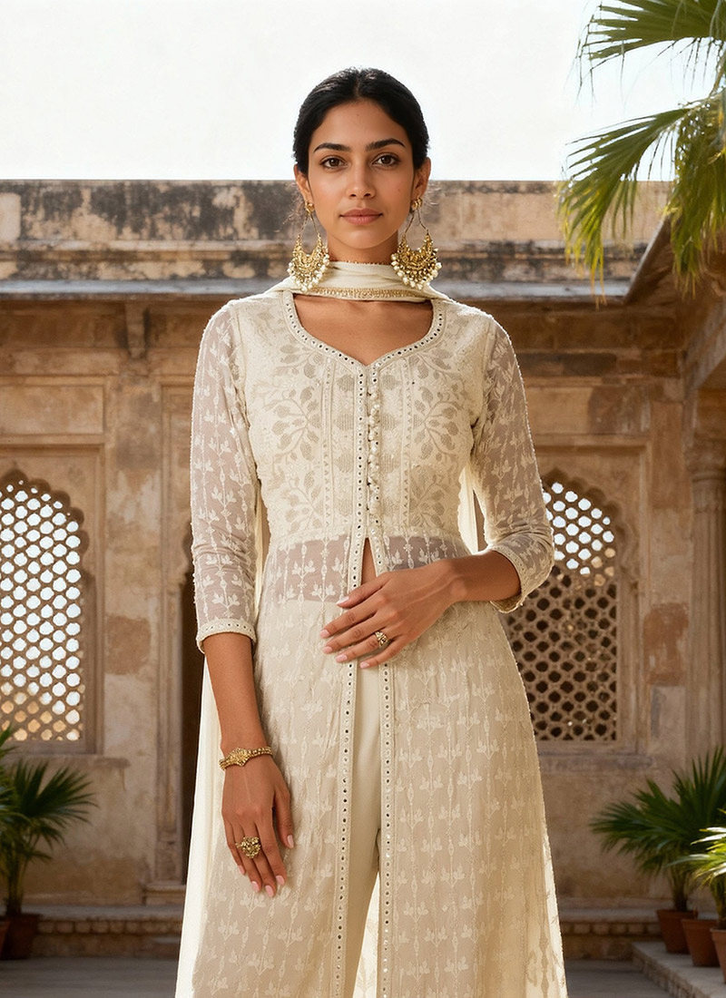 Shop Latest White Salwar Kameez Designs Online At Cbazaar