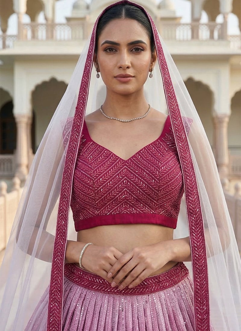 Buy Wine Color Lehenga Choli Collections Online -Cbazaar