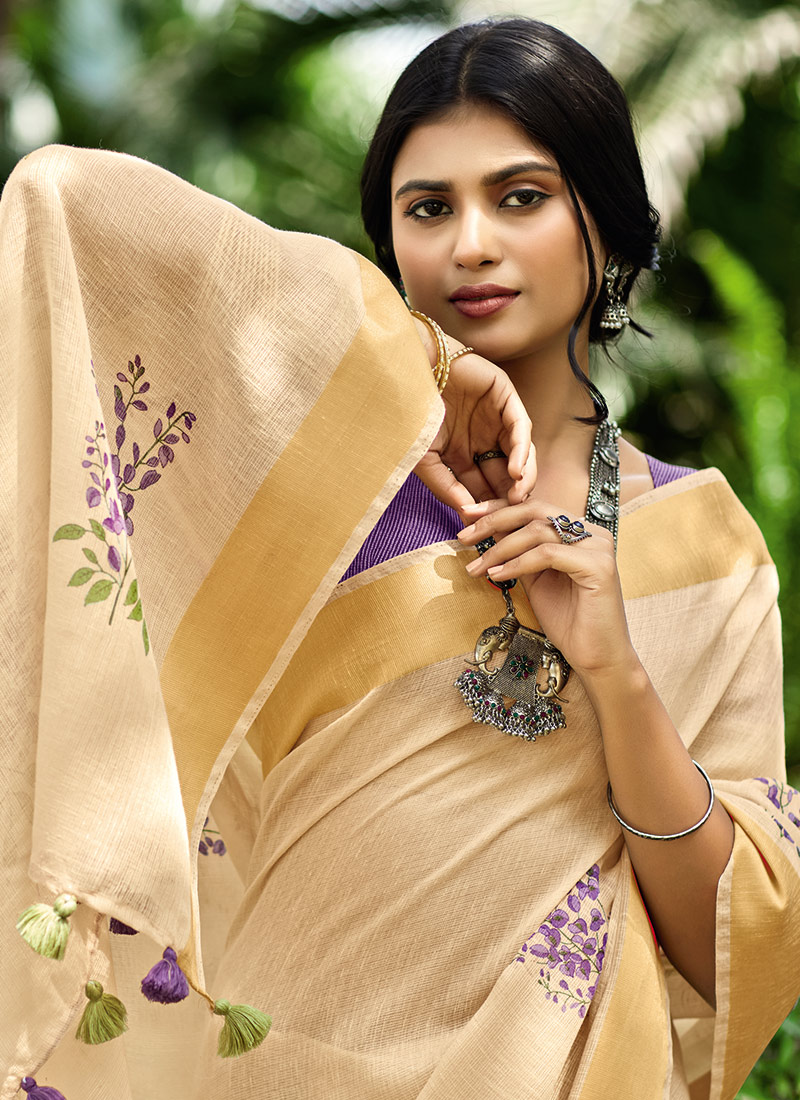 Purchase Linen sarees online | Linen saree styles online | Online Linen ...