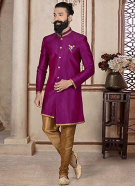 Buy Purple Color Sherwanis | Online Purple Colour Sherwanis | Designer ...