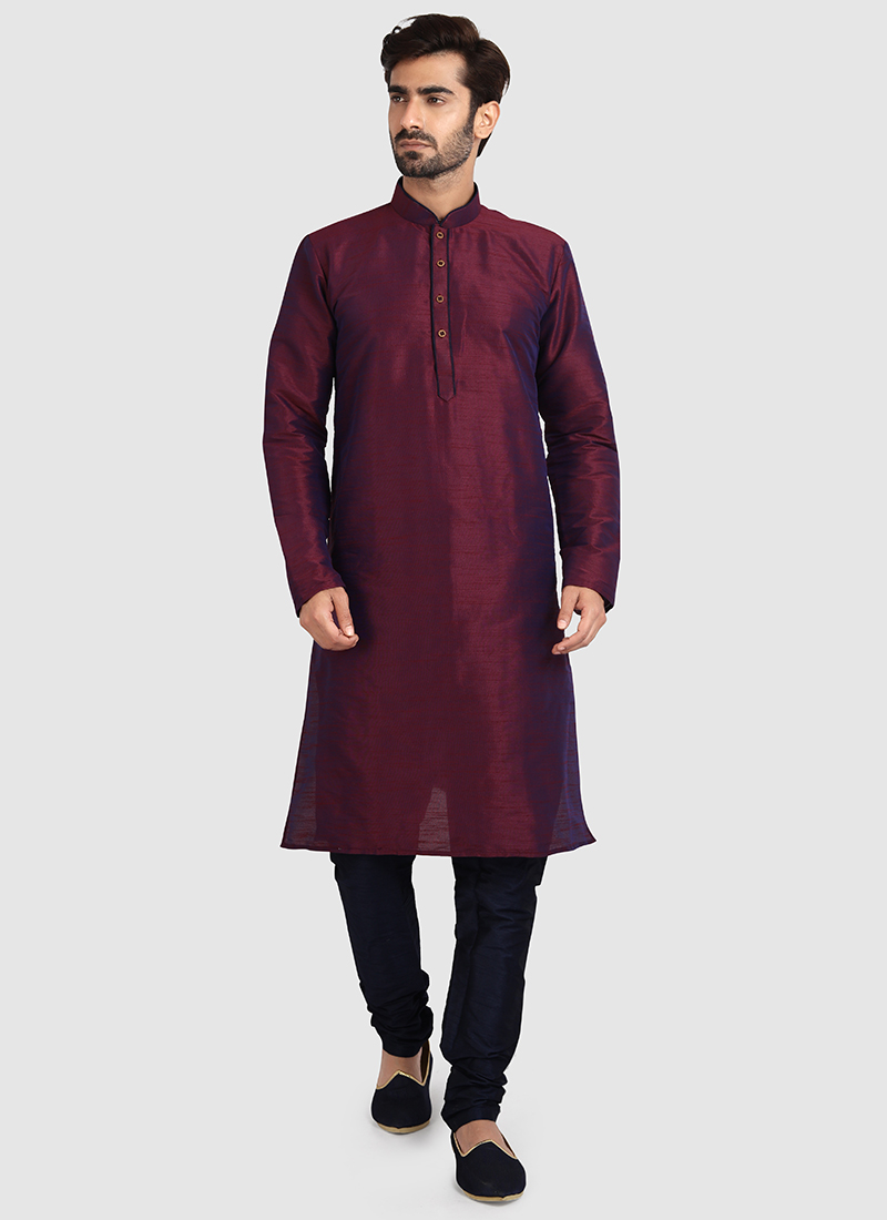 Buy Purple Color Kurta Pyjamas Online | Designer Purple Kurta Pyjamas
