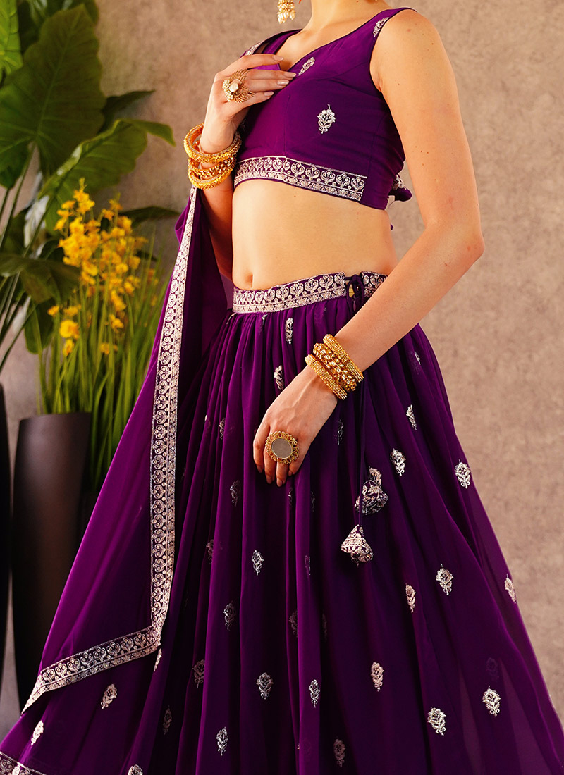 Buy Purple Color Lehenga Choli Collections Online -Cbazaar