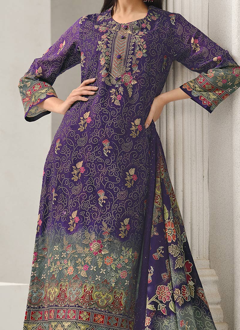Shop Purple Lawn Cotton Digital Print Straight Pant Suit After Six Wear ...
