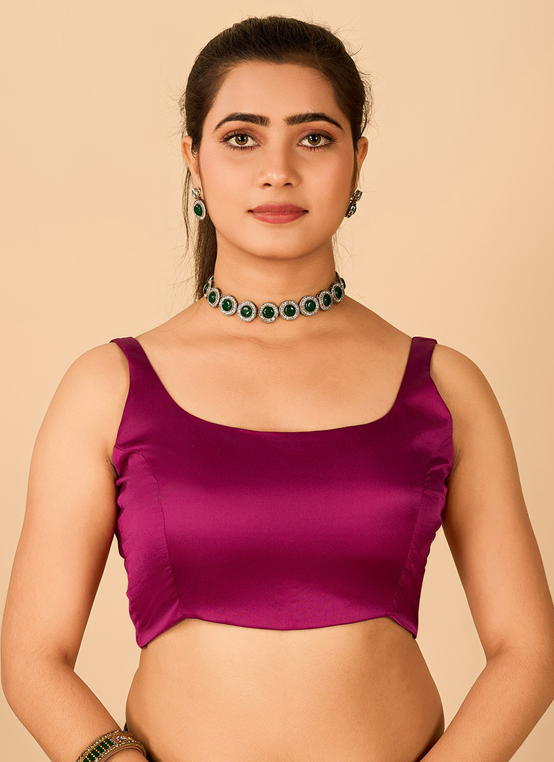 Shop Purple Modal Satin Padded Blouse After Six Wear Online at Best ...