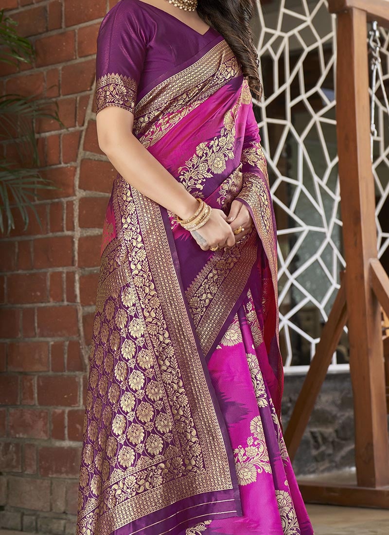Buy Latest Purple Sarees Online For Women - Cbazaar