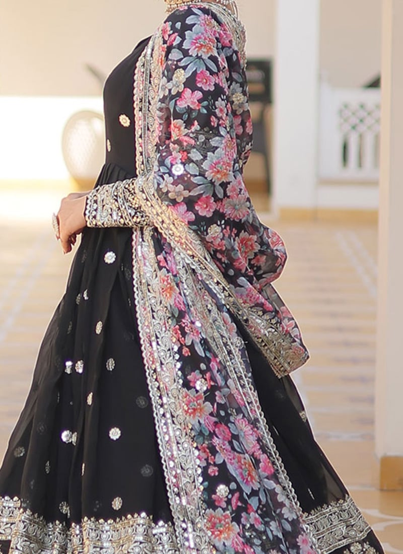 Shop Radiantly Embroidered Sequins Zari Work Gown Party Wear Online at ...