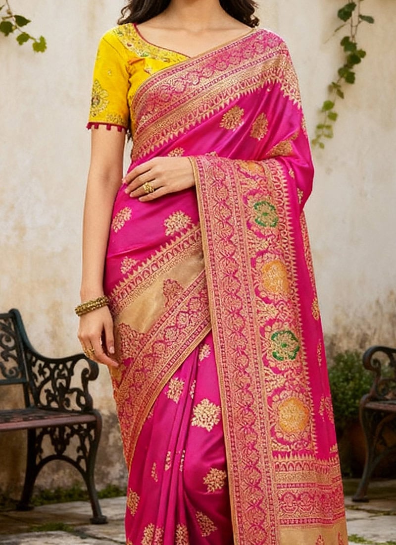Latest Pink Sarees Designs For Women | Pink Wedding Sarees
