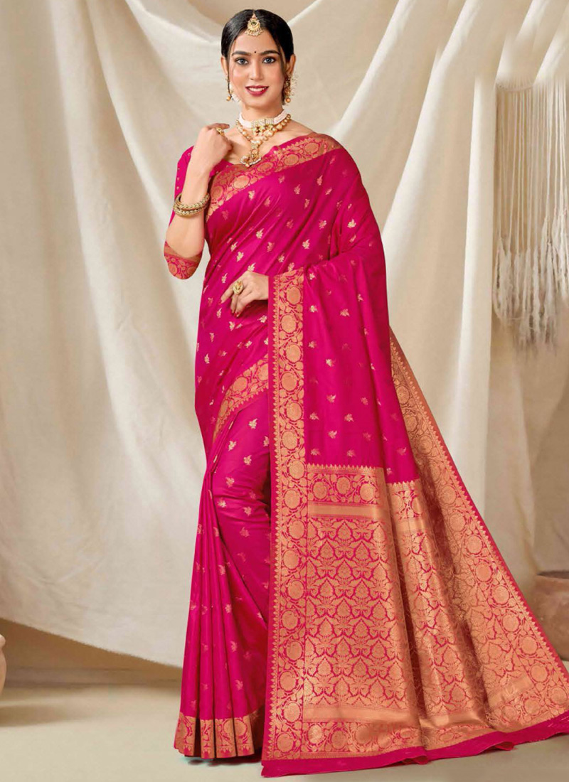 Latest Pink Sarees Designs For Women | Pink Wedding Sarees
