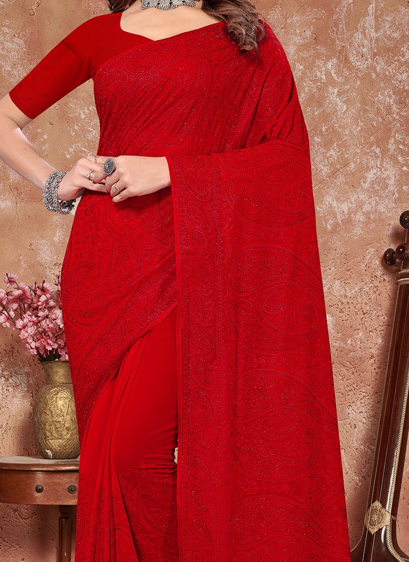 Buy Latest Red Sarees Designs Online Shopping