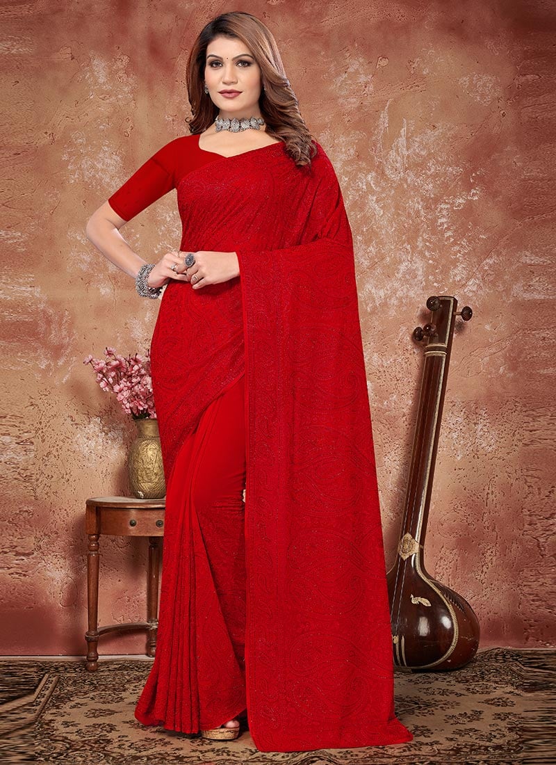 Buy Latest Red Sarees Designs Online Shopping