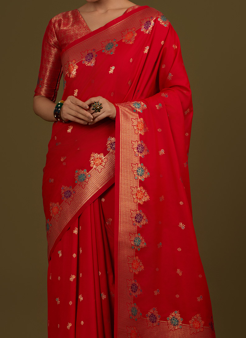 Buy Latest Red Sarees Designs Online Shopping