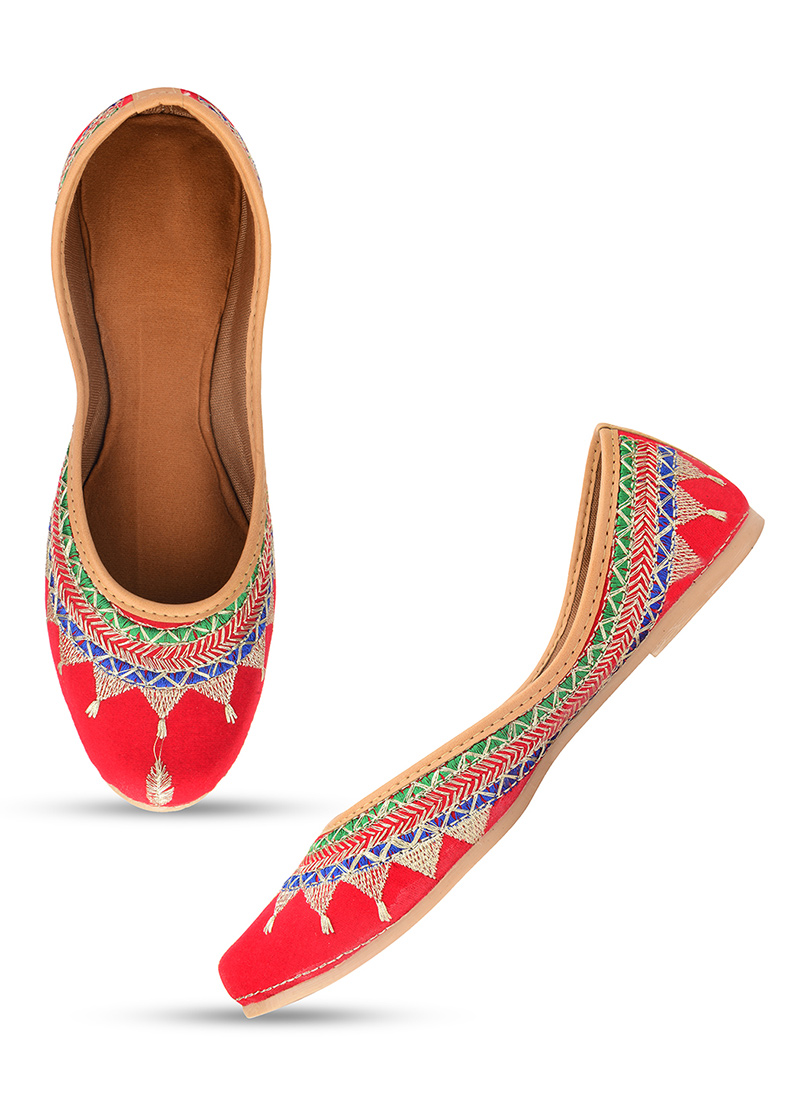 Shop Red Zari Work Juti Online at Best Price | Cbazaar