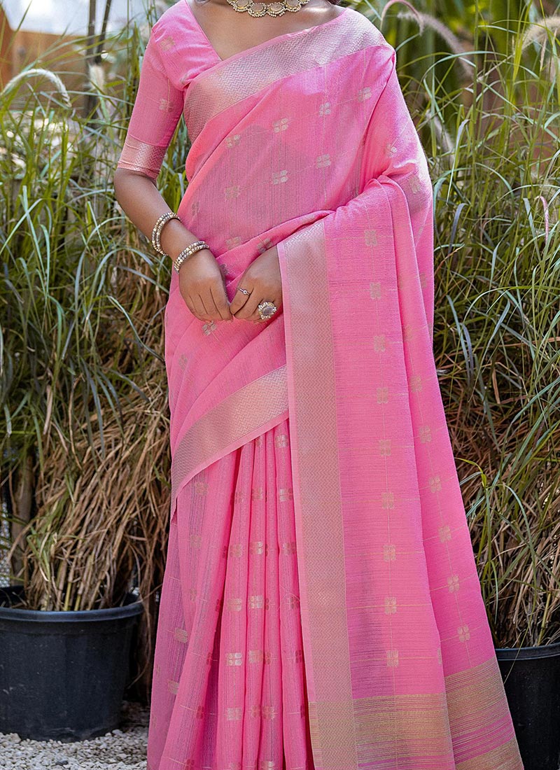 Latest Pink Sarees Designs For Women | Pink Wedding Sarees