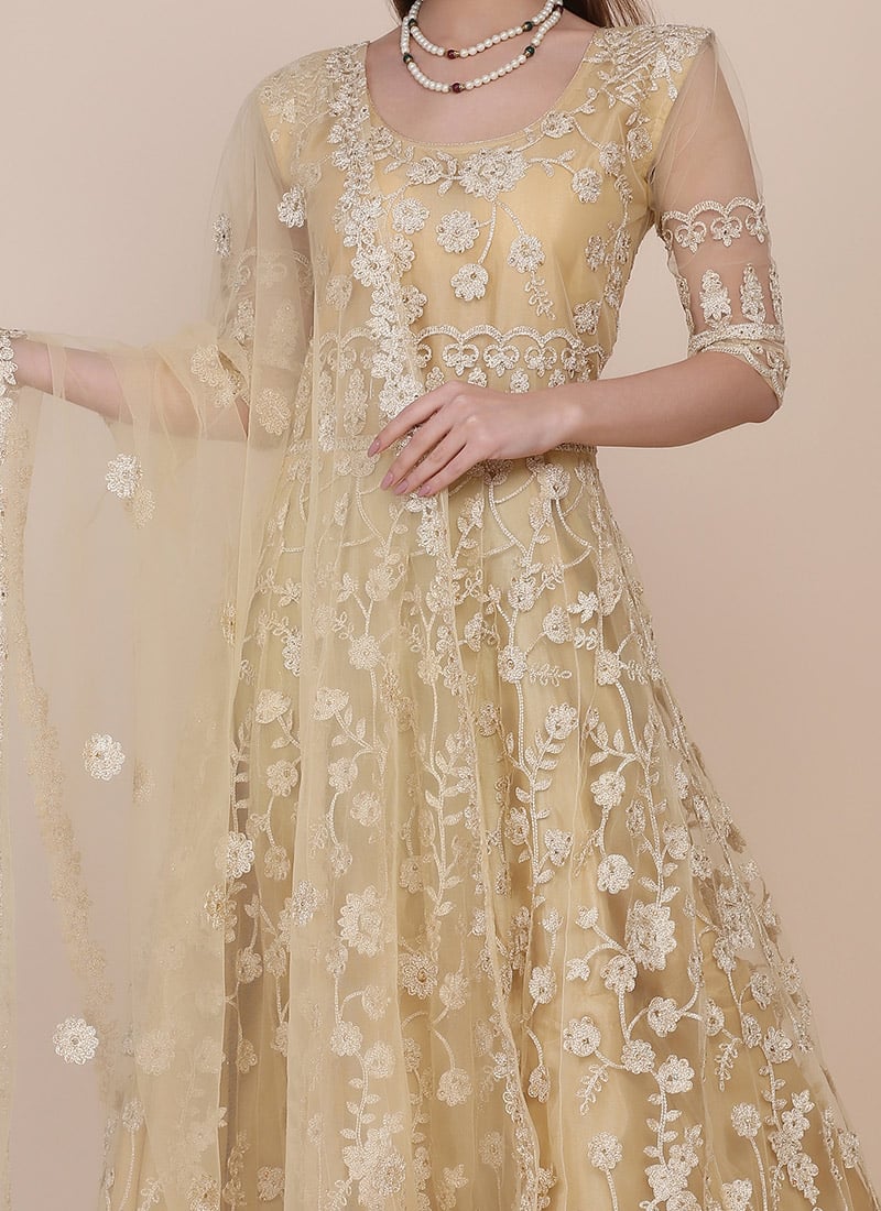 Shop Resplendent Net Embroidered Anarkali Suit Party Wear Online at ...