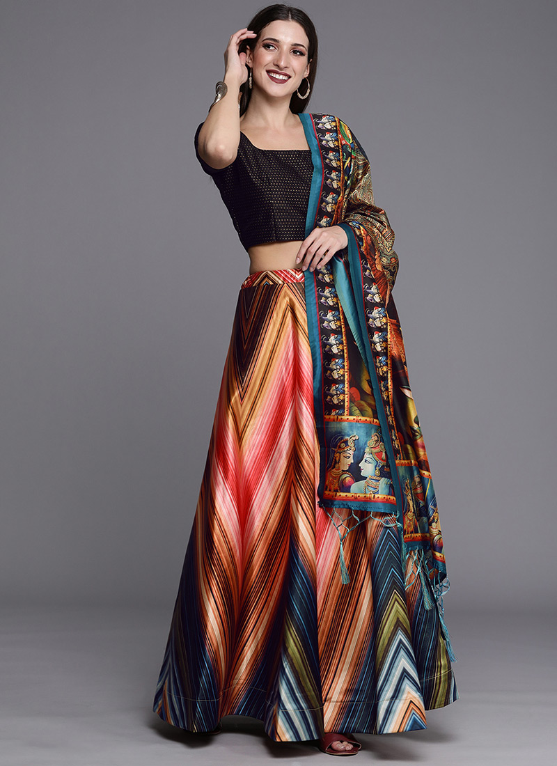 Buy Designer Multi Color Lehenga Choli Online -Cbazaar