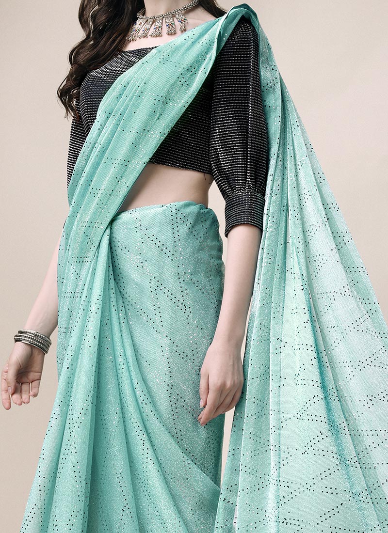 Shop Turquoise Color Sarees Online Shopping - Cbazaar