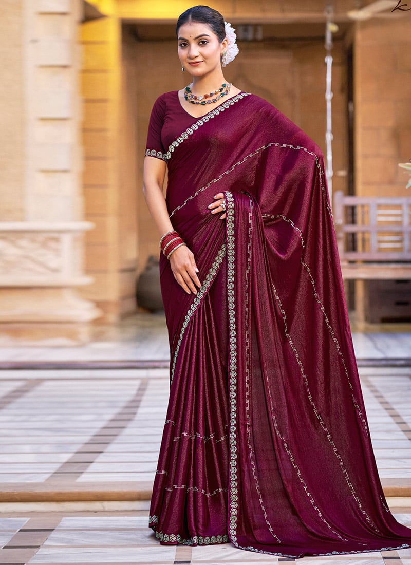 Maroon Saree | Buy Maroon Sarees Online Shopping - Cbazaar
