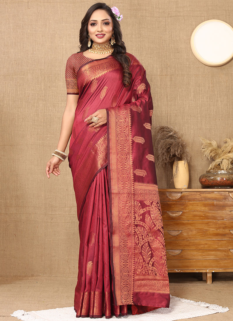 Maroon Saree | Buy Maroon Sarees Online Shopping - Cbazaar