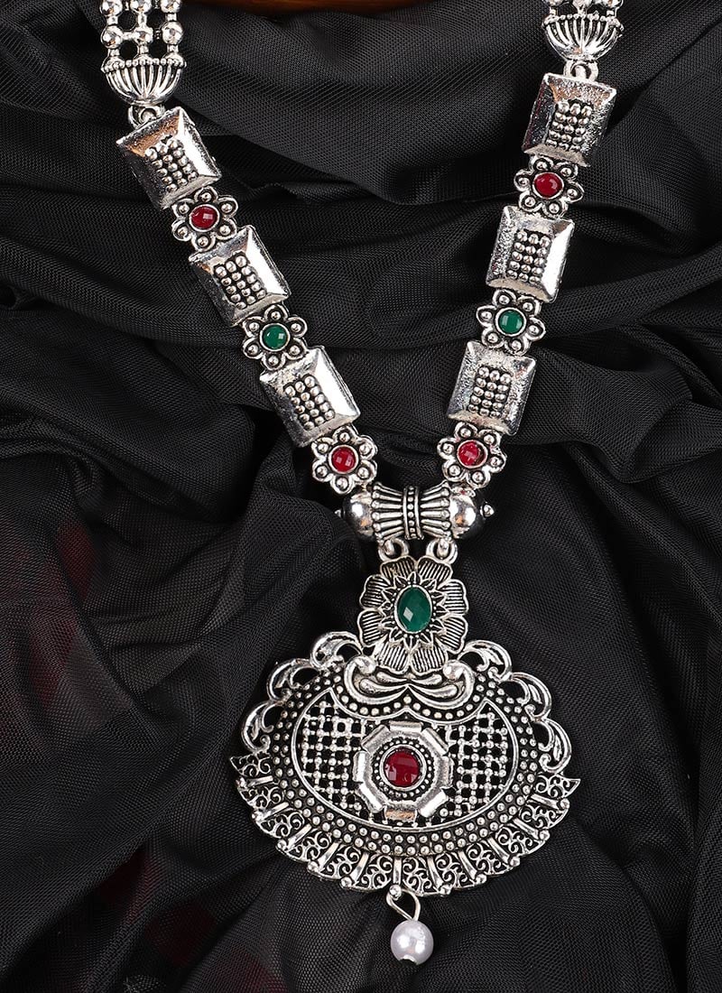 Shop Silver Alloy Necklace Set After Six Wear Online at Best Price ...