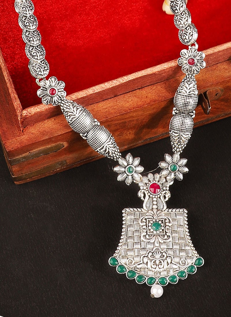Shop Silver Alloy Necklace Set After Six Wear Online at Best Price ...