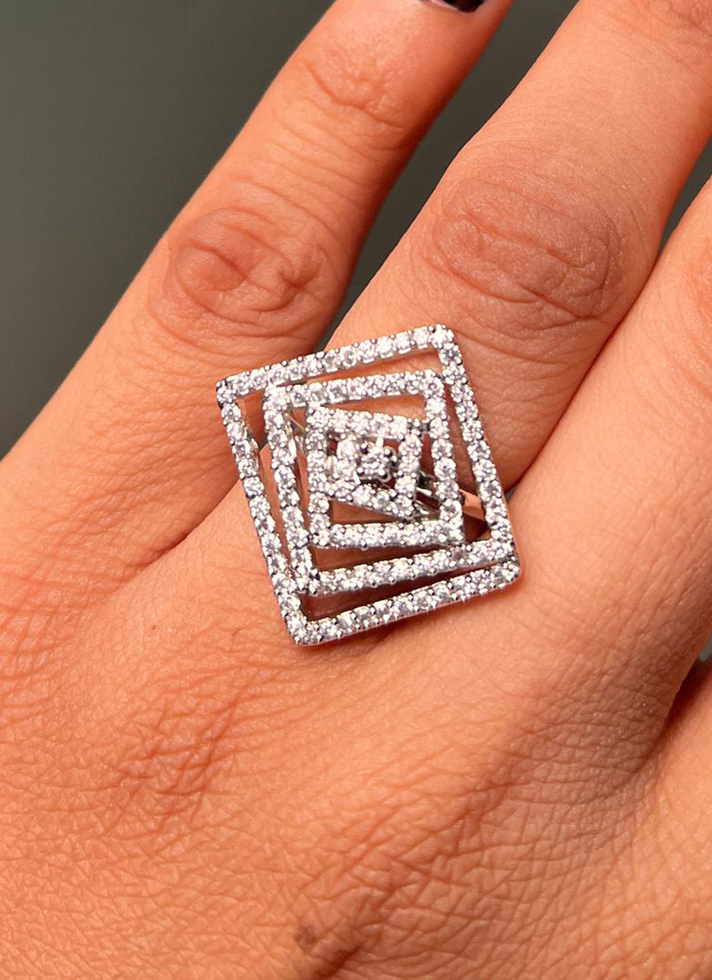 Shop Silver Plated Stone Work Ring Wedding Wear in India - Cbazaar