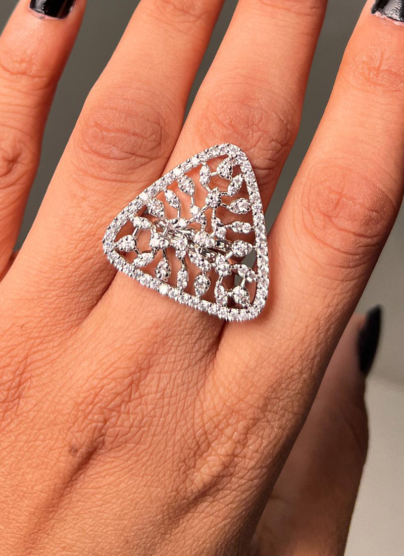 Shop Silver Plated Stone Work Ring Wedding Wear in India - Cbazaar