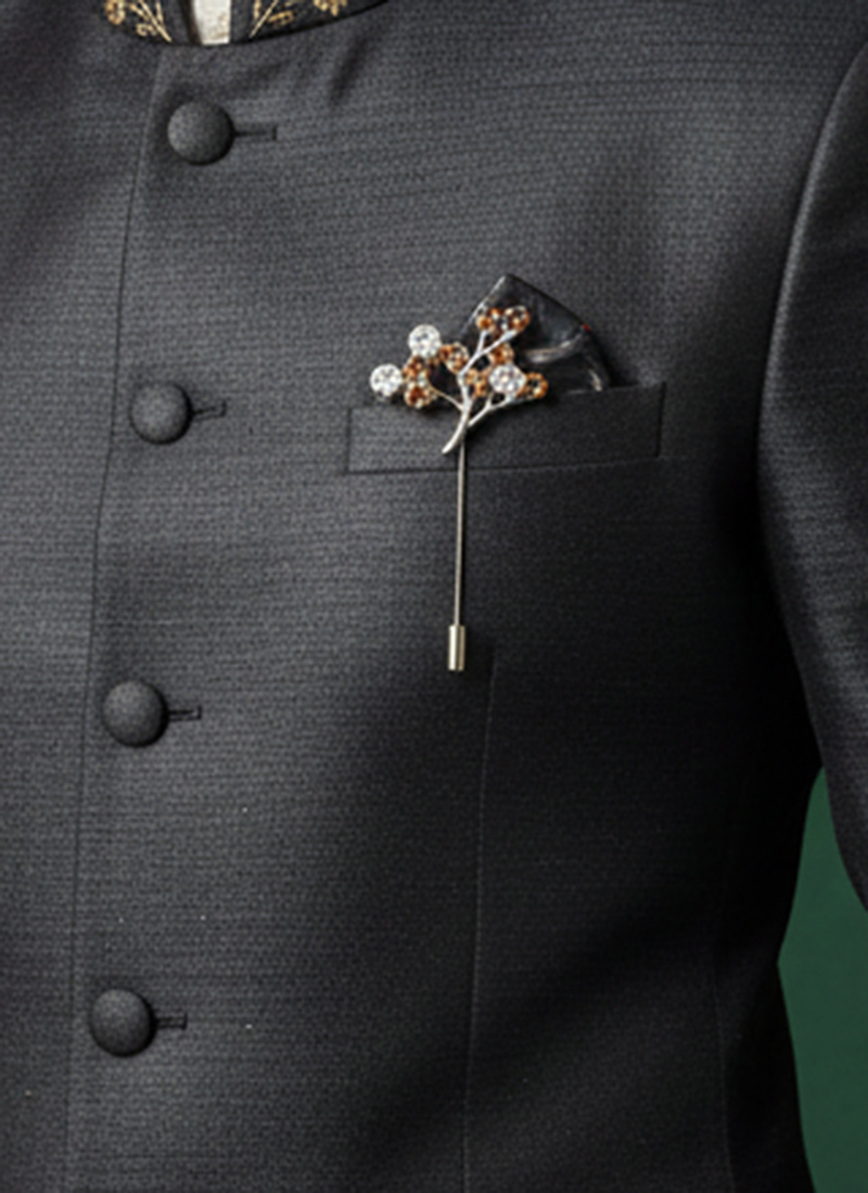 Buy Silver Stone Work Brooch For Men Online at Best Price | Cbazaar