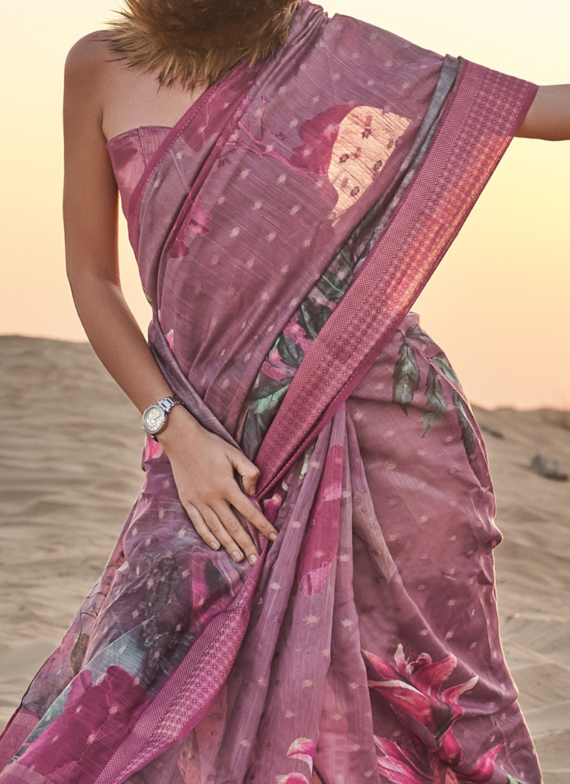 Purchase Linen sarees online | Linen saree styles online | Online Linen ...