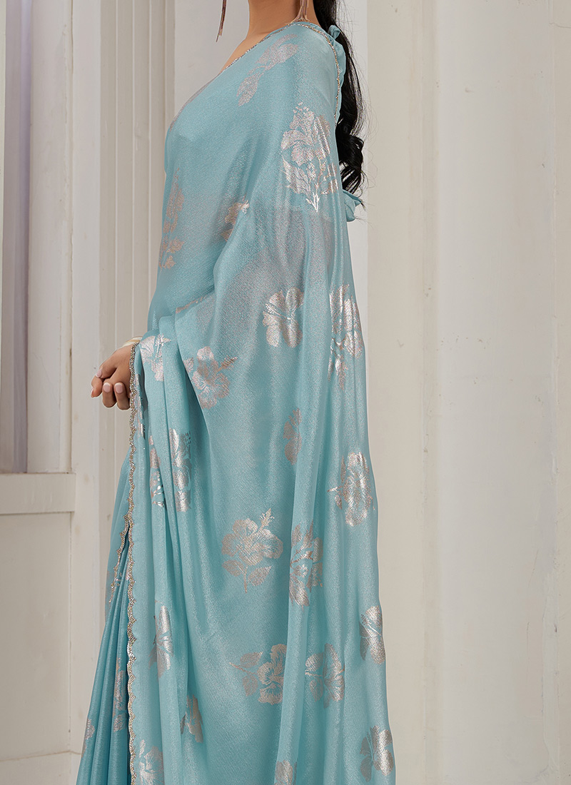 Buy Latest Blue Sarees Online Shopping At Cbazaar