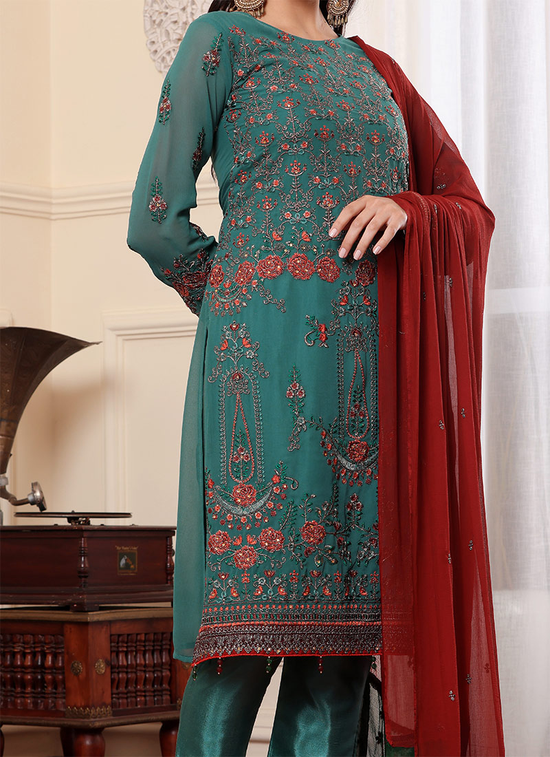 Firdous Pakistani Shalwar Kameez Pant Suit for Eid by RaiR