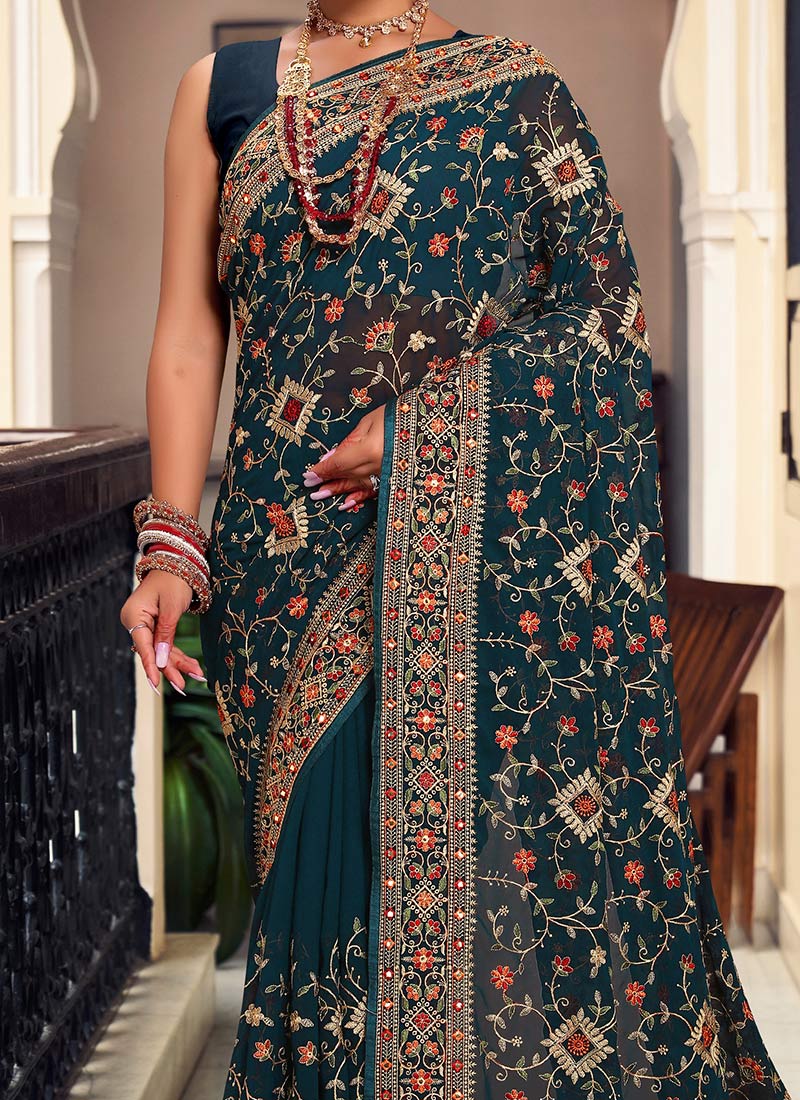 Buy Splendidly Sequined Embroidered Saree Party Wear Online at Best ...