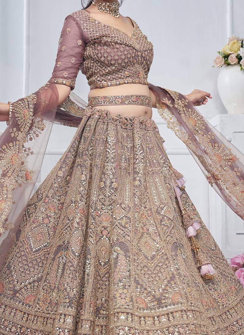 Shop Stunning Purple Net Zarkan Work Zari Embroidered And Stone Sequins ...