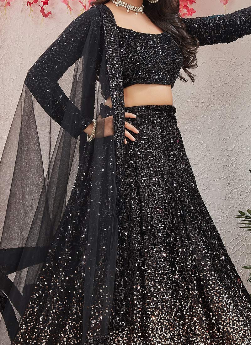 Stylish Black Lehengas For Women Online at Cbazaar