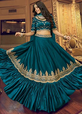 Latest Teal Bridal Lehenga Choli Online | Buy Teal Lehengas