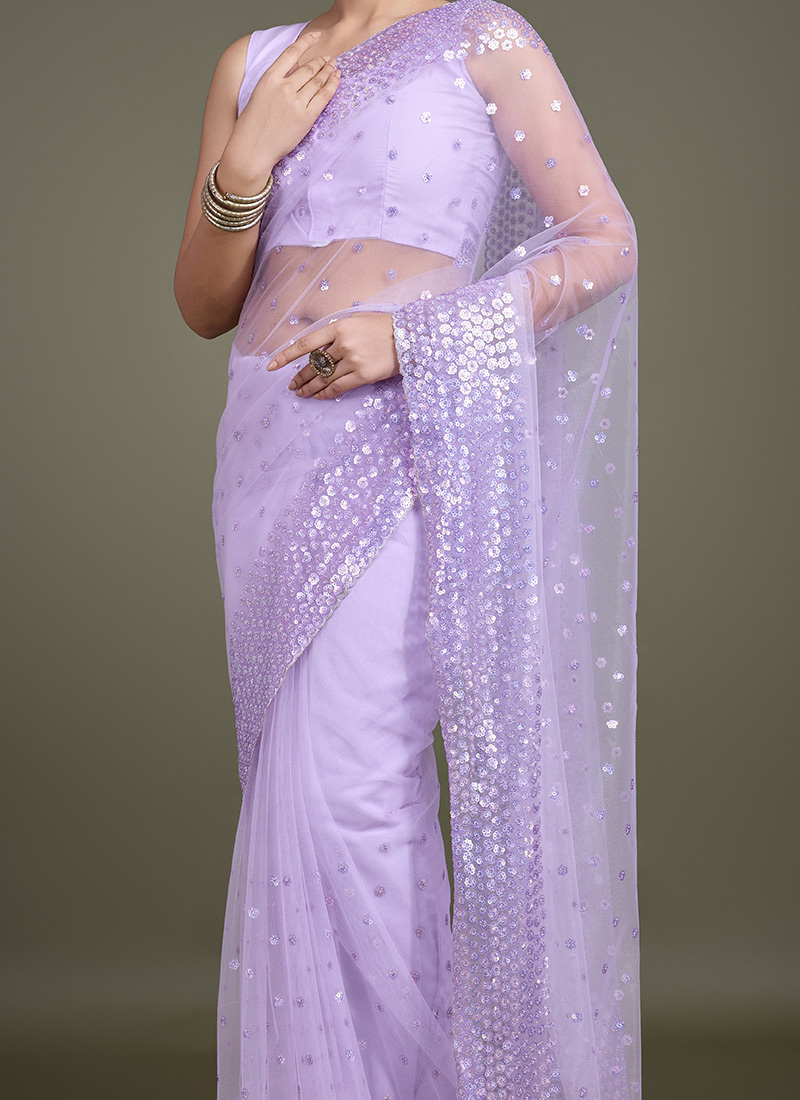 Buy Lavender sarees online | Lavender sarees styles | Online Lavender ...