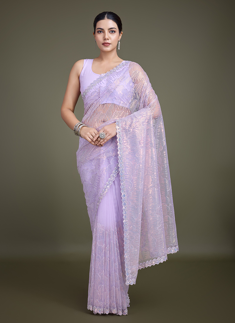 Buy Lavender sarees online | Lavender sarees styles | Online Lavender ...
