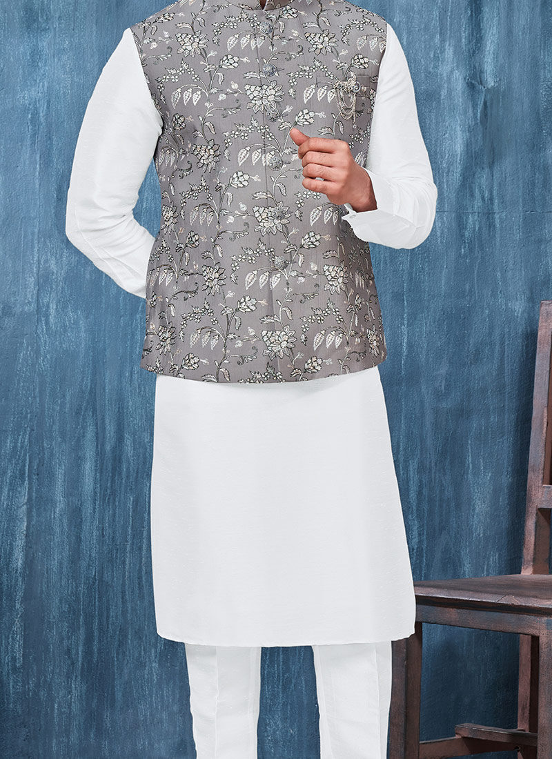 Buy White Color Kurta Pyjamas | Online White Colour Kurta Pyjamas ...