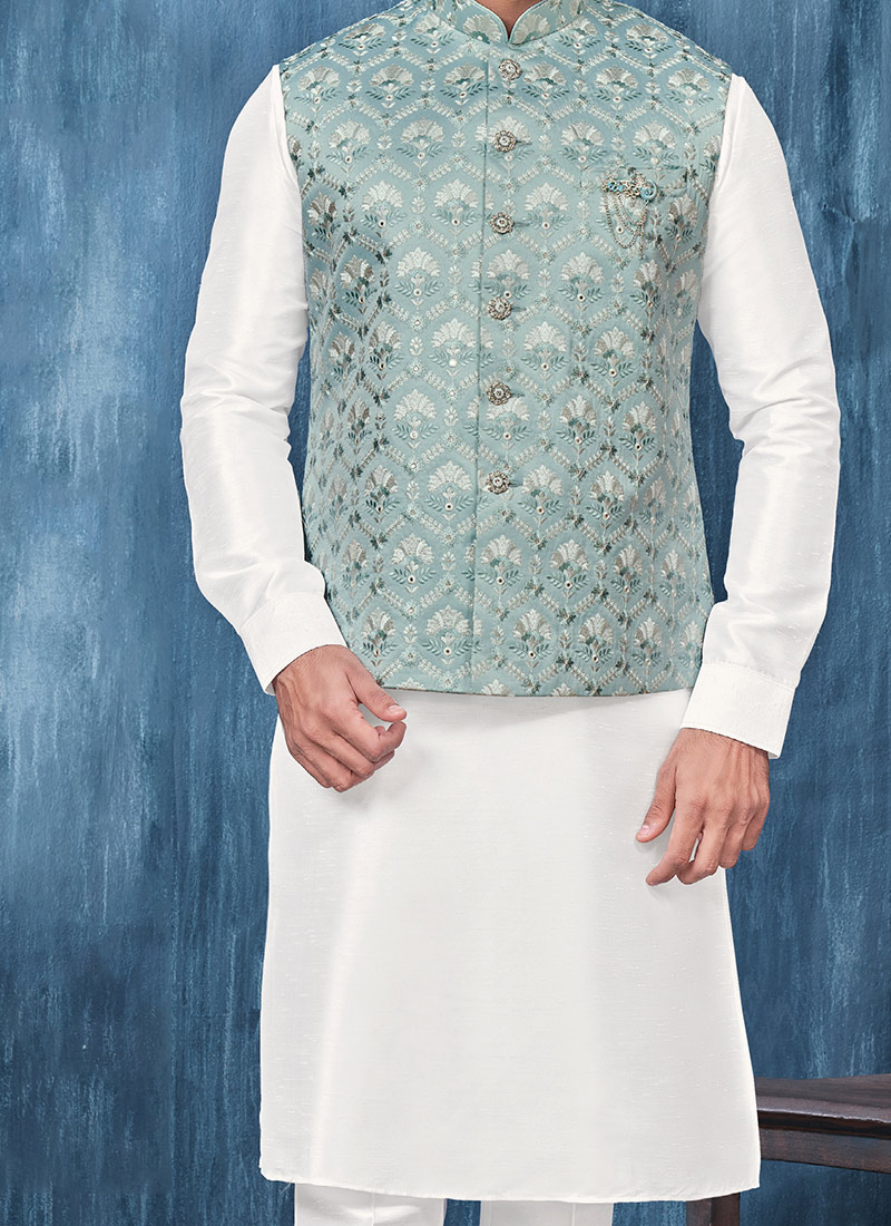 Buy White Color Kurta Pyjamas | Online White Colour Kurta Pyjamas ...