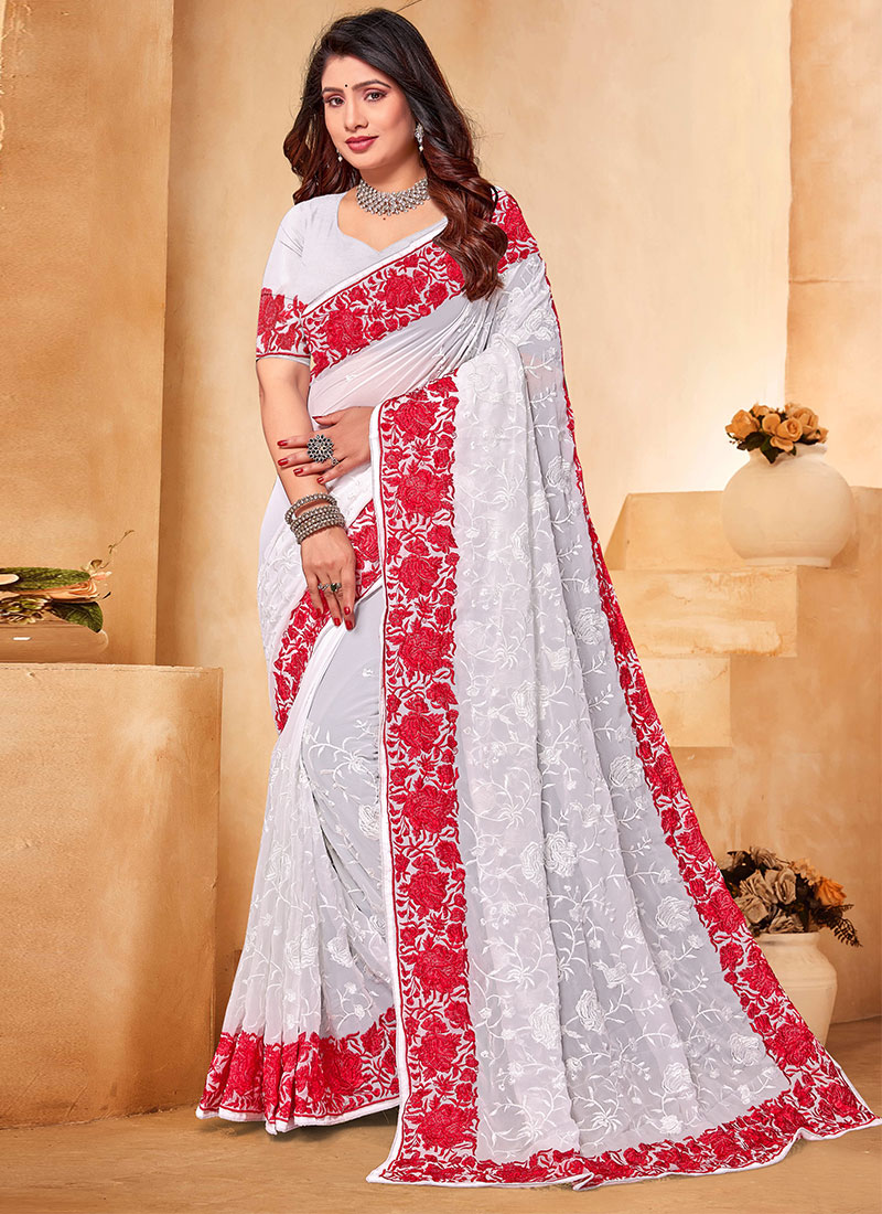 White Sarees: Buy Latest White Sarees Online Shopping - Cbazaar