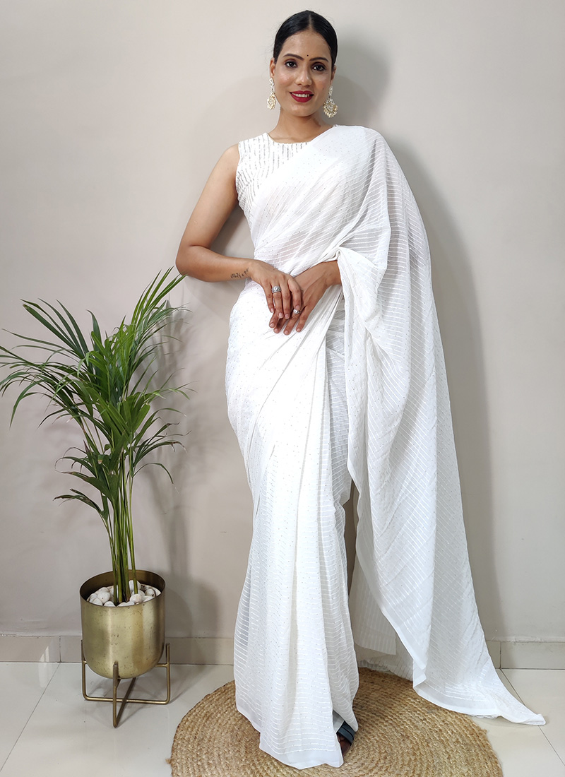 White Sarees: Buy Latest White Sarees Online Shopping - Cbazaar