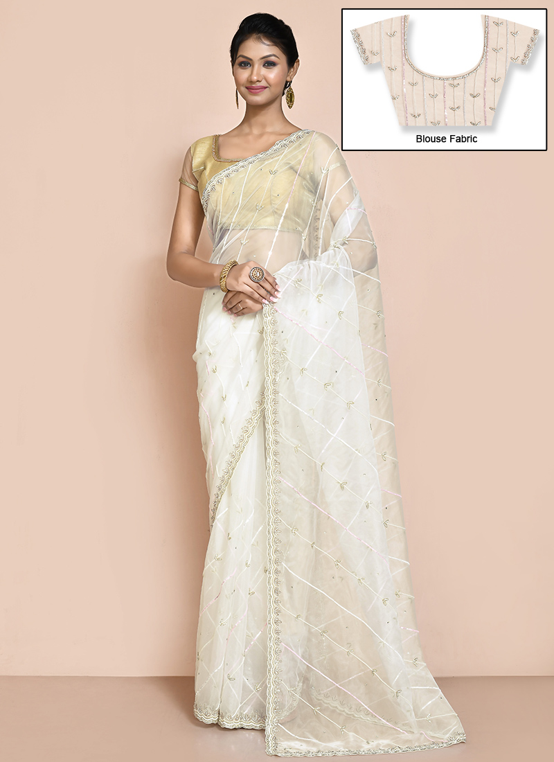 Hand Embroidered Sarees | Zardosi Sarees | Zari Stone work sarees