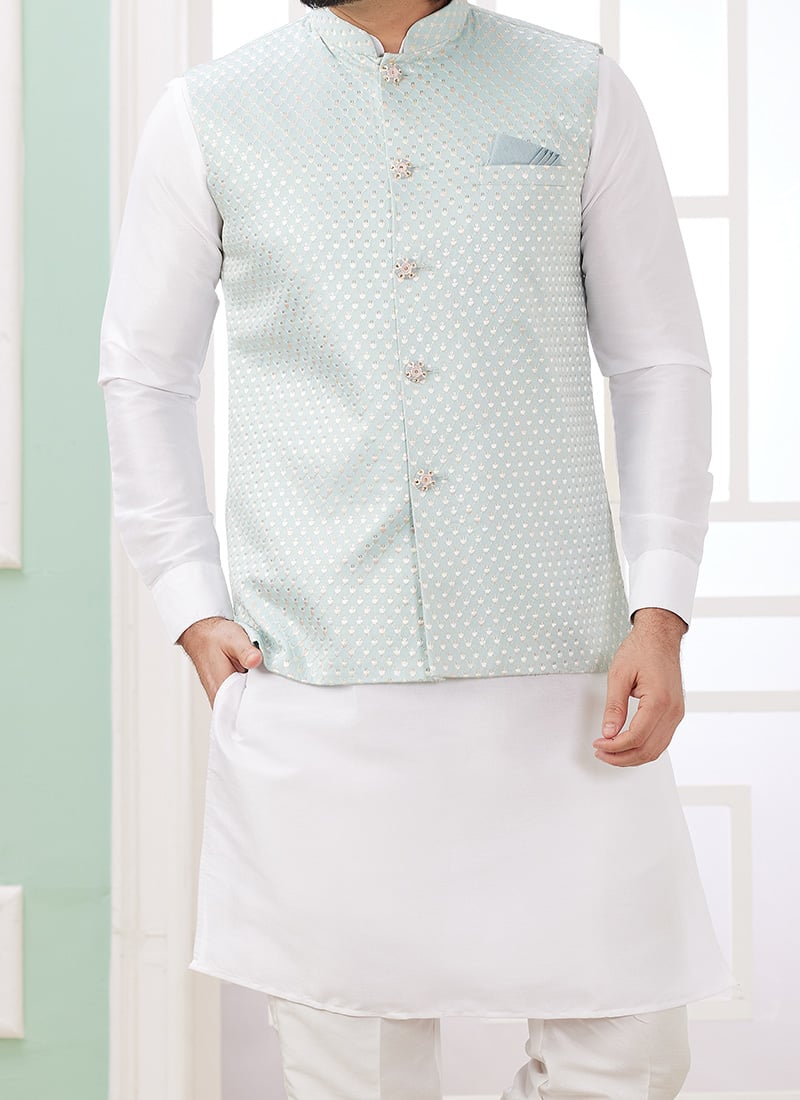 Shop White Silk Sequins Bandi Set Festive Wear in India - Cbazaar