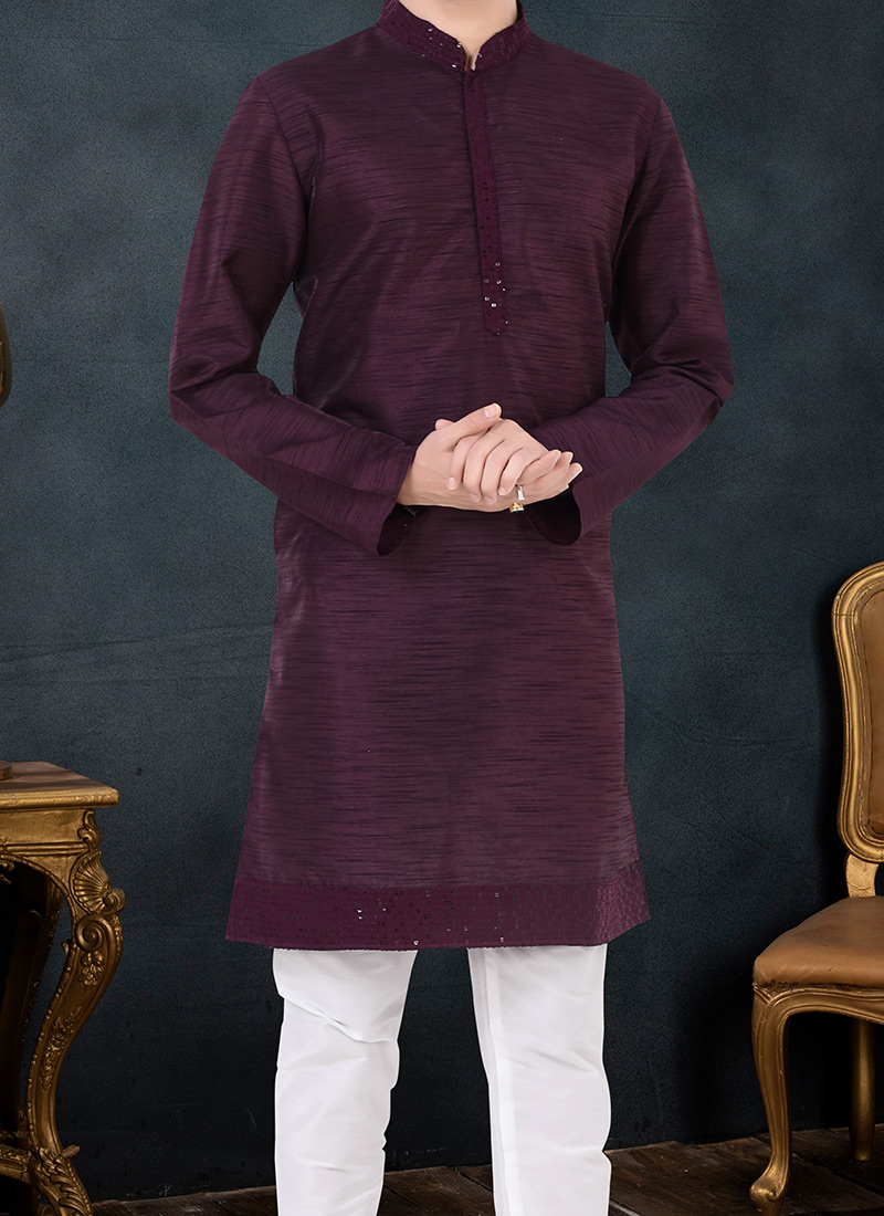 Buy Wine Kurta Pyjamas Online - Cbazaar