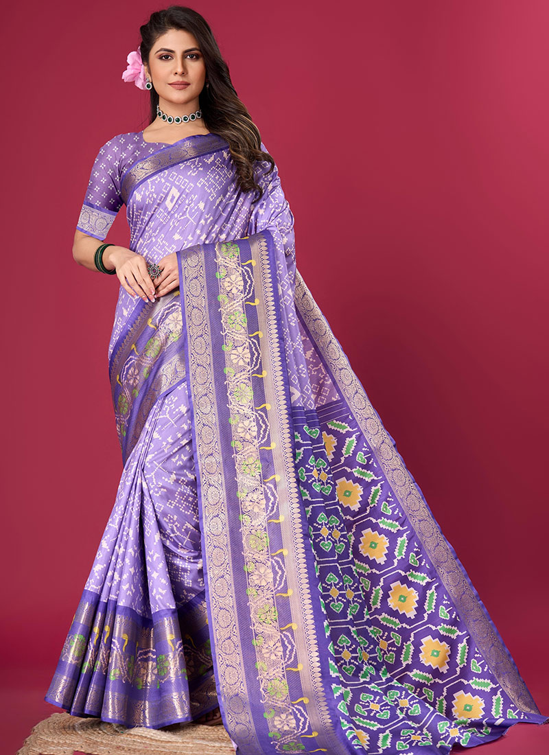 Buy Lavender sarees online | Lavender sarees styles | Online Lavender ...